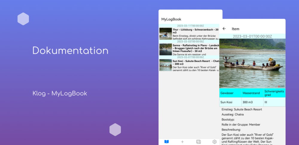 KLOG - MyLogBook - Dokumentation - Kanuportal - Snowlion
